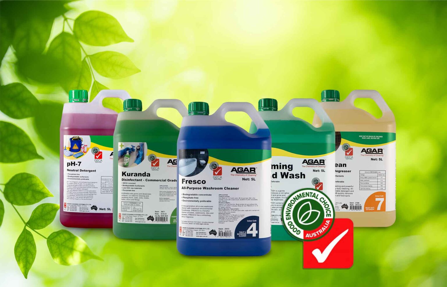 Agar Green Cleaning Range | Cleaning Chemicals | Proquip Shop